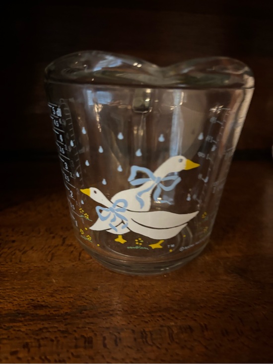 Kitchen | Clear Glass Measuring Cup With White Geese Design | Poshmark